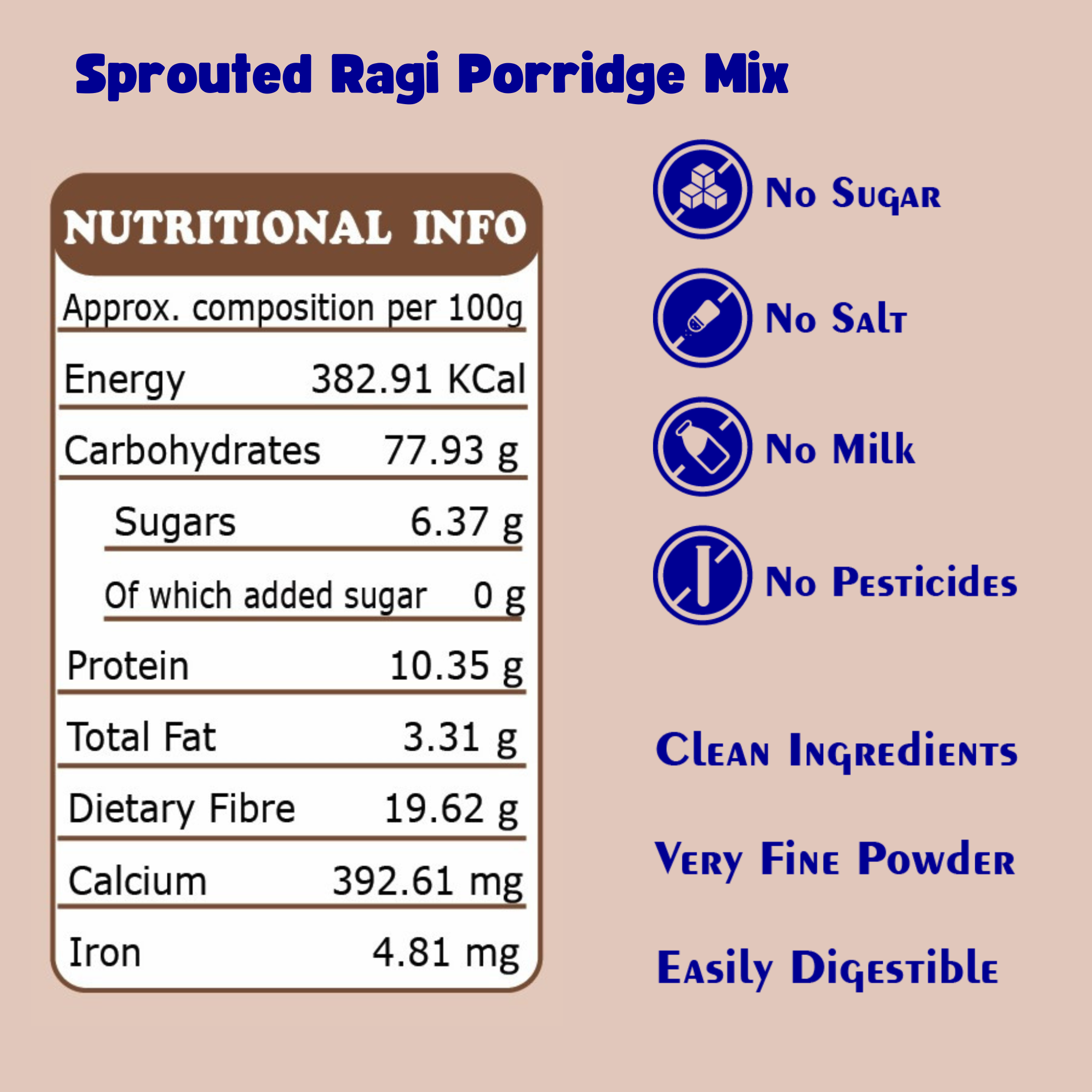 Organic Sprouted Ragi Porridge Mix – TummyFriendly Foods